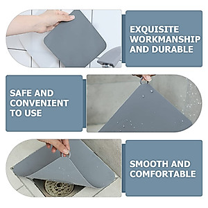 BESPORTBLE Bathtub Drain Plug 2pcs Tub Stoppers Silicone Floor Drain Anti- Odor Mat Square Drain Plugs Sewer Cover Bathtub Hair Stopper for Kitchen Bathroom Toilet 12cm Grey Tub Drain Stopper