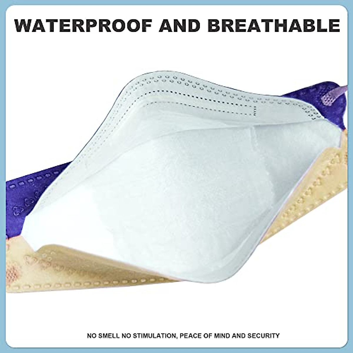 Sheal Individually Packaged Disposable 4 Ply 50PCS 5-Colors Gradient Face Masks with Colorful Elastic Earloops for Adult