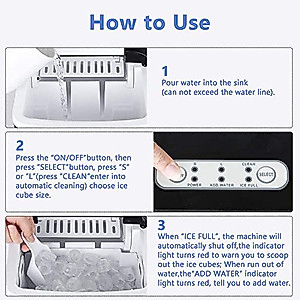 Ice Machine Maker Countertop,Mini Ice Maker,Portable Ice Maker Countertop,Small Ice Maker,Ice Maker 9 Cubes Ready in 9 min with 2 Optional Ice Cube Sizes,2-7 Days delivery Shipped from US Warehouse