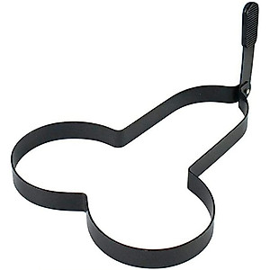 2Pcs Black Funny Egg Fryer,Stainless Steel Egg Pancake Cooking Tool Non-Stick Kitchen DIY Egg Fried Mould with Handle for Muffins Patties, for Valentine's Day Egg Poachers Specialty Cookware