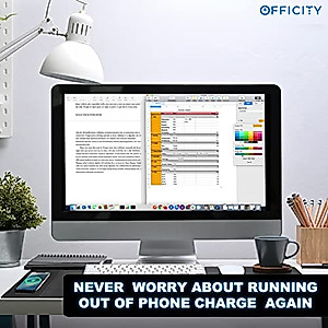 Wireless Charging Mouse Pad - Desk Pad with Wireless Charging - Mouse Pad Phone Charger - Wireless Charging Desk Pad - 15W Qi - iPhone 14 13 12 11 X 8 Samsung - Extra Large XL 31.49"x11.81"- Officity