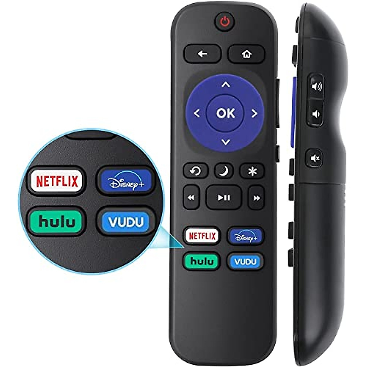 Amtone Replacement Remote Control for Onn Roku Smart Soundbar 100002421 Build-in Netflix Disney Plus Hulu Vudu Hot Keys