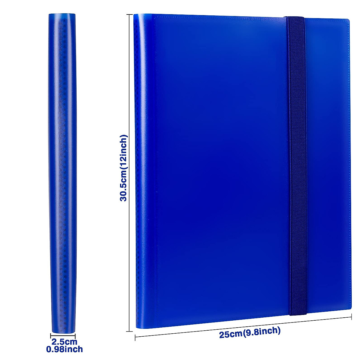 GEAoffice Card Binder, 9 Pockets Trading Card Album Folder, 360 Side Loading Pocket Binder for MTG and Other TCG, Blue