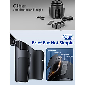 Car Cup Holder Phone Mount: [Bottle Friendly] Car Cell Phones Cup Stand Expander with Height Adjustable Arm Fit for Truck | SUV | Automobile Compatible with iPhone & Samsung & Android Smartphones