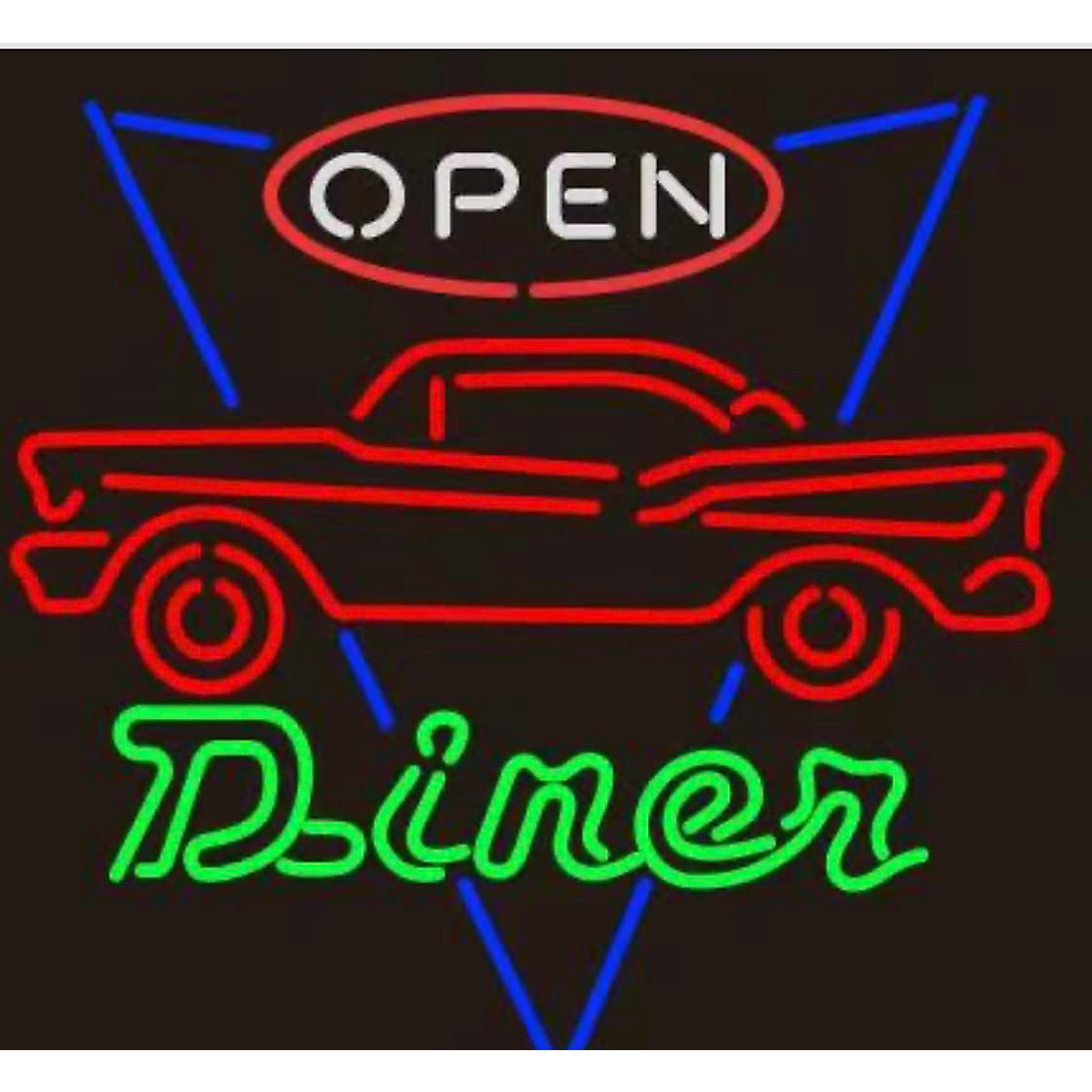 Neon Light Sign Open Dinner Neon Signs Real Glass Neon Sign Bar Signs Neon Lights for Bedroom Beer Bar Home Hanging Custom Neon Sign for Wall Decor Halloween Christmas Signs 19x15IN