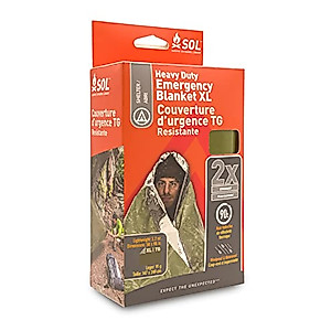 Survive Outdoors Longer Heavy Duty Emergency Blanket, 5 x 8 ft Green
