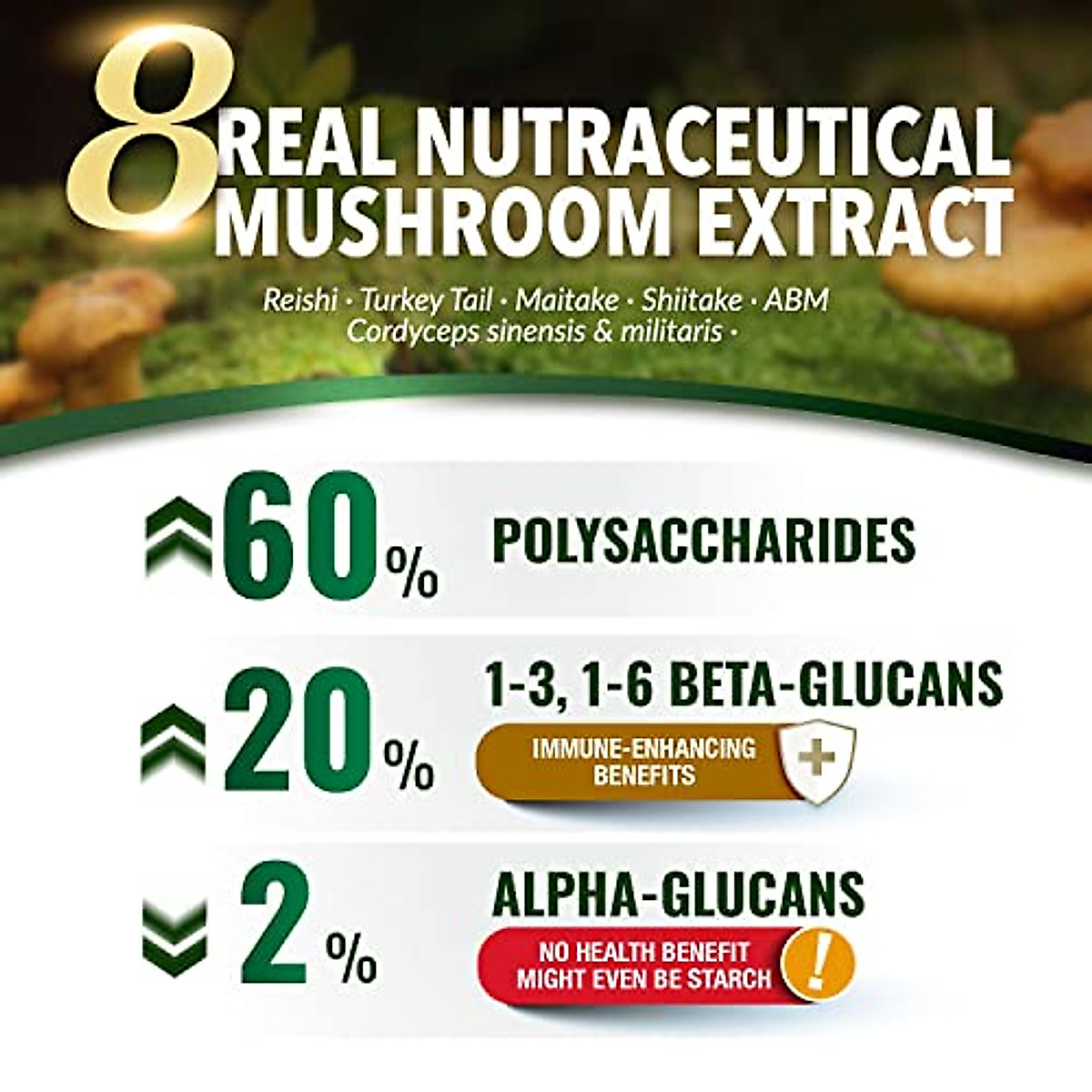 LABO Nutrition Bioactive Organic Cordyceps Ultra – 8 Medicinal Mushroom Supplement, Cordyceps, Reishi, Turkey Tail, Maitake, Agaricus blazei, Shiitake, for Immunity, Energy, Stamina, No Fillers