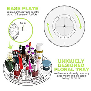 Boxalls Makeup Organizer Rotating,8-Layer Large Capacity Cosmetics Organizer,360 Adjustable Spinning Makeup Stand, Skincare Clear Makeup Carousel for Vanity Countertop -Plus Size