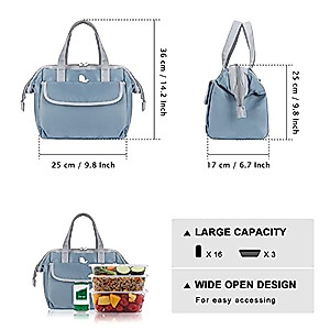 HUA ANGEL Insulated Cooler Lunch Bag - Large Waterproof Adult Lunch Tote Bag Soft Cooling Lunch Box Organizer for Office Work School Picnic Beach Workout