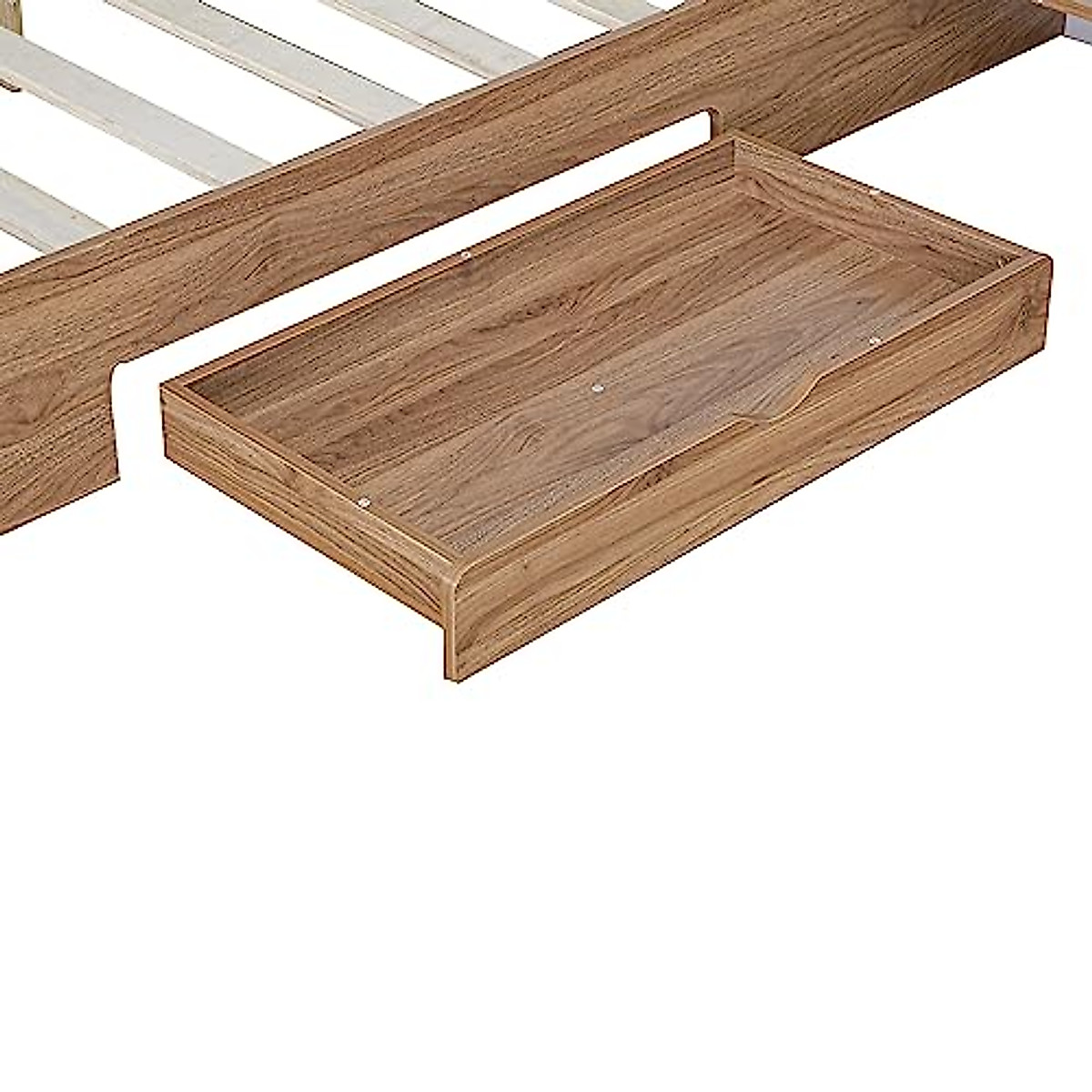 Lifeand Full Size Low Loft Bed with Ladder and Slide,White