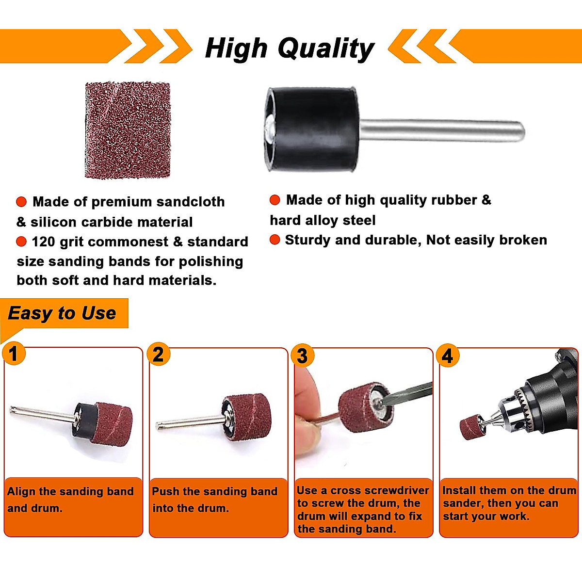 CAROTUPY Tungsten Carbide Burr Set 1/8" Shank，Die Grinder Bits with Sanding Drums and Cutting Wheel Set, 195Pcs Pratical Sanding Bits Kit for Metal, Wood, Plastic, Glass