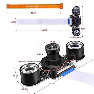 for Raspberry pi Camera Day & Night Vision, IR-Cut Video Camera 1080p HD Webcam 5MP OV5647 Sensor for Raspberry Pi RPi 4 3 B B+ 2B 3A+ 2 1 Zero W by Longruner
