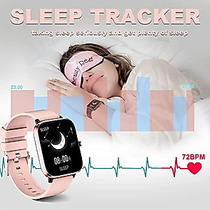 Smart Watch for Women(Answer/Calls) Fitness Tracher Smart Watch for Android and iPhone Compatible, Blood Oxygen Heart Rate Sleep Monitor Step, 1.7'' Full Touch TFT Screen Activity Tracker for Women