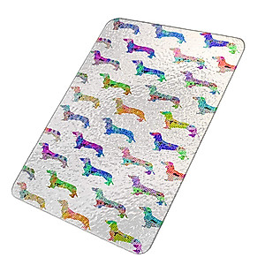 Dachshund Dots- Sunshine Cases Decorative Glass Cheese Cutting Board, Trivet, Kitchen Counter Art