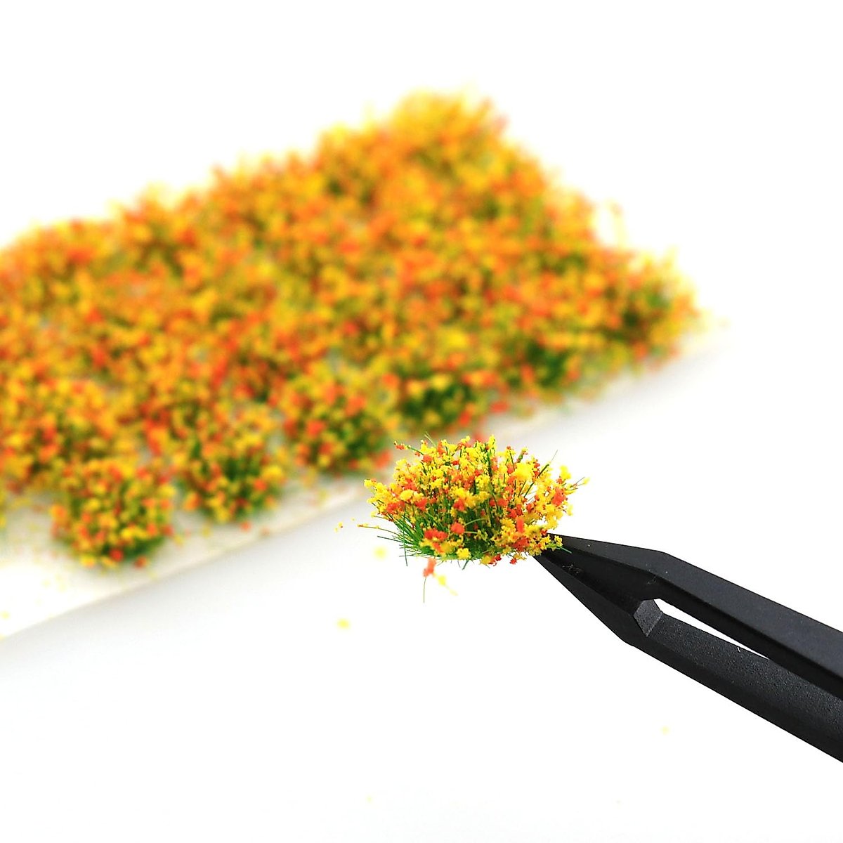 TAODAN 28pcs Static Grass Tuft Model 14x10mm Railway Artificial Grass Miniature War Gaming Terrain DIY Model