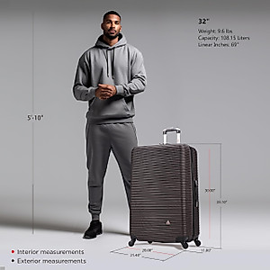 InUSA ROYAL Hardside Spinner Luggage with Ergonomic Handles | Spacious Travel Suitcase with Four Spinner Wheels and Studs | 32 Inch Extra Large Spinner Luggage | Brown