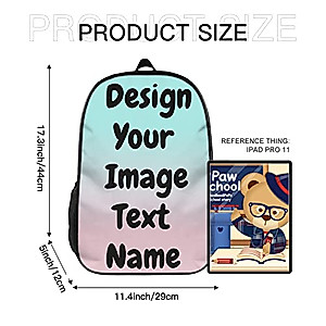 Custom Backpack, Personalized Bookbag, Customized Casual Backpack With Photo School Bag For Travel Hiking Daypacks