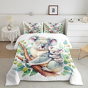Personalized Koala Comforter Queen - Koala Comforter Twin Size, Koala Bed Set Twin Koala Comforter Set for Boys Girls Koala Bedding Sets Lightweight, Koala Bed Sets Queen Size Koala Comforter Set