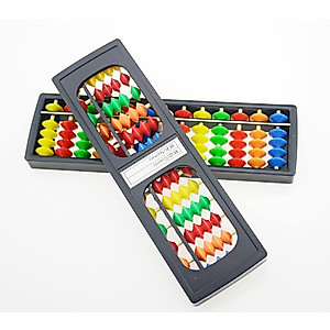 CCHW Plastic Colorful Beads Abacus Soroban, 13 Column Chinese Abacus Japanese Soroban Calculator Kid's Counting Tool (Style 1)