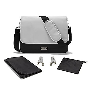 Bellotte Heavy-Duty Messenger Diaper Bag with Changing Pad, Large Capacity Messenger Diaper Bag with Stroller Straps (Grey)
