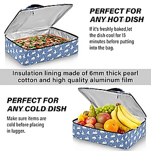 Kcldeci Insulated Thermal Food Carrier Insulated Casserole Carrier for Hot or Cold Food,Sleeping Cats Starry Sky Insulated Tote Bag for Potluck Cookouts Parties Picnic,Lasagna Lugger
