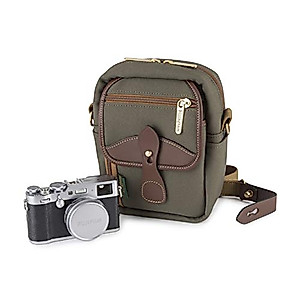 Billingham Compact Stowaway Camera/Travel Pouch (Sage FibreNyte/Chocolate Leather)