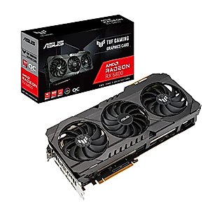 GIGABYTE ASUS TUF Gaming AMD Radeon™ RX 6800 OC Edition Graphics Card (PCIe 4.0, 16GB GDDR6, HDMI 2.1, DisplayPort 1.4a, Dual Ball Fan Bearings, All-Aluminum Shroud, Reinforced Frame, GPU Tweak II)