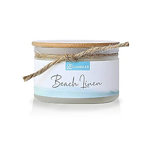 BB Candles Coastal Essentials Natural Soy Hand Poured Candle, Beach Linen Scent, Fragrant Coastal Candle with Strong Scents, Artisan Candle, 4oz, 30+ Hours Burn Time