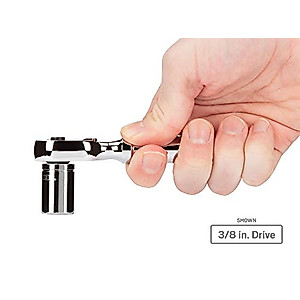 TEKTON 1/4, 3/8 Inch Drive Stubby Quick-Release Ratchet Set (2-Piece) | SRH91105