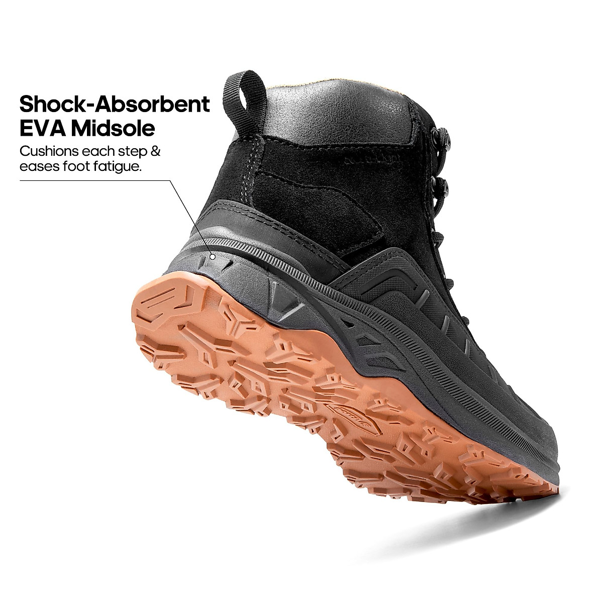 NORTIV 8 Women's Waterproof Hiking Boots Lightweight Outdoor Trekking Camping Trail Work Boots Duck Boots Size 8.5 W US SNHB2312W, Black