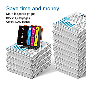 910XL 910 Ink Cartridges Combo Pack for HP 910XL 910 XL to Use with OfficeJet Pro 8025e 8035e 8028e OfficeJet 8035, 4 Pack