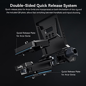 SmallRig V-Mount Battery Plate with Double Quick Release Plate for Arca, Quick Release Chest Pad, 15mm rods, L-Shape Compact & Foldable V Mount Battery Plate for DSLR Cameras, Gimbals & Tripod - 4063B