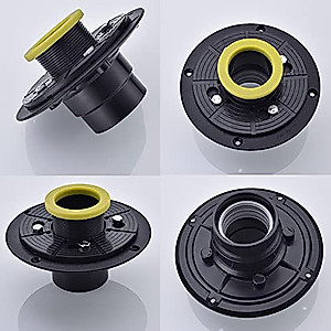 SEABEFORE 6-inch Brushed Stainless Square Shower Floor Drain Kit with Tile Insert Grate Removable Multipurpose Invisible Look or Flat Cover, with Threaded Adapter