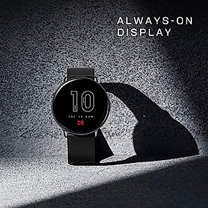 Amazfit Zepp E Circle Men's Smart Watch for Android Phone iPhone Health Fitness Tracker, 5 ATM Waterproof, Always On Display, Heart Rate, Blood Oxygen, Sleep, Stress Monitoring, Polar Night Black