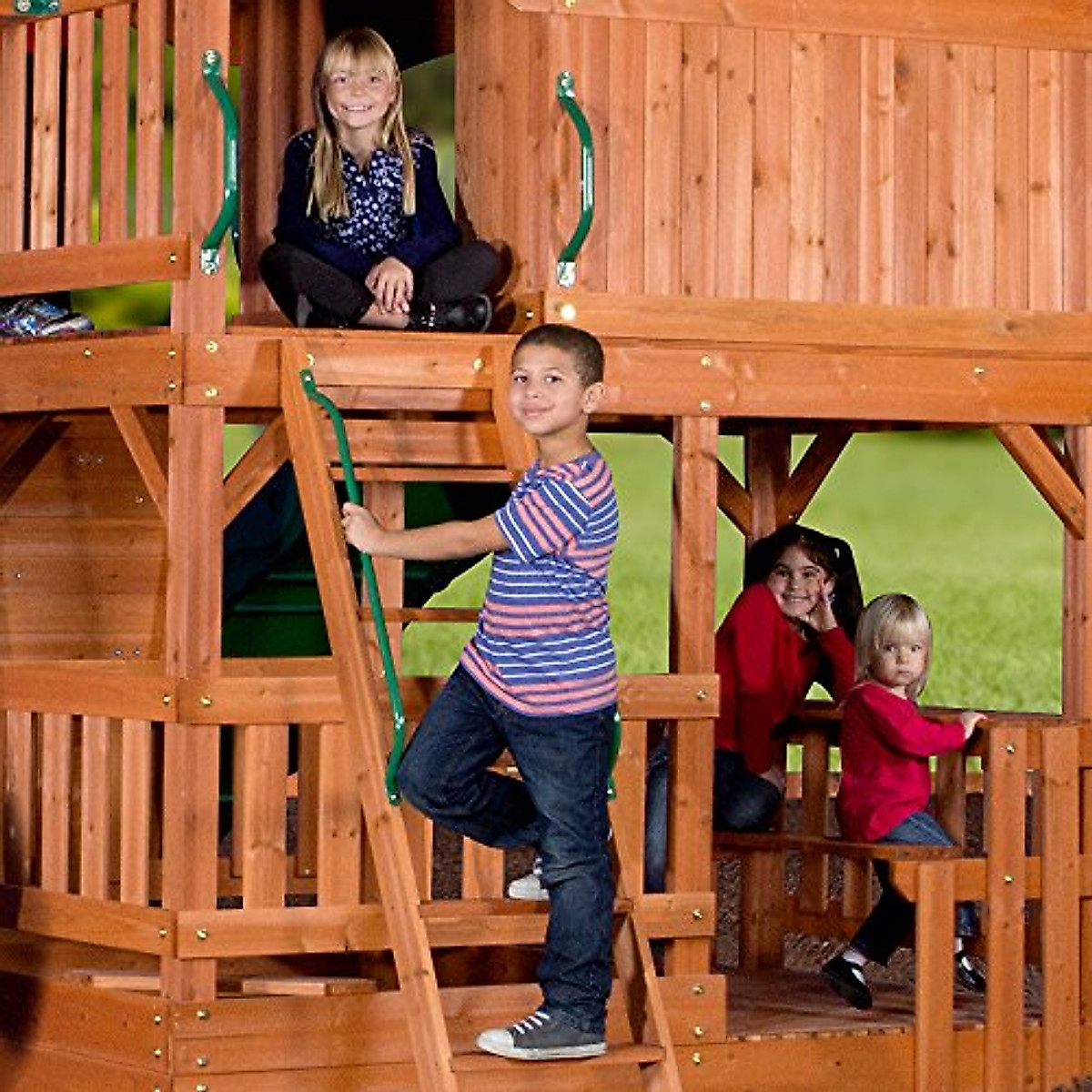 Backyard Discovery Liberty II All Cedar Wood Playset Swing Set