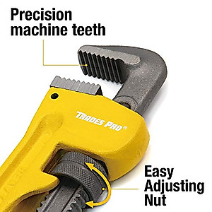 Tradespro 830918 18-Inch Heavy Duty Pipe Wrench, Yellow