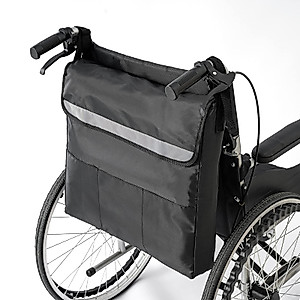 Wheelchair Bag Wheelchair Storage Tote Accessory for Carrying Loose Items and Accessories - Travel Messenger Backpack - Accessible Pouch and Pockets