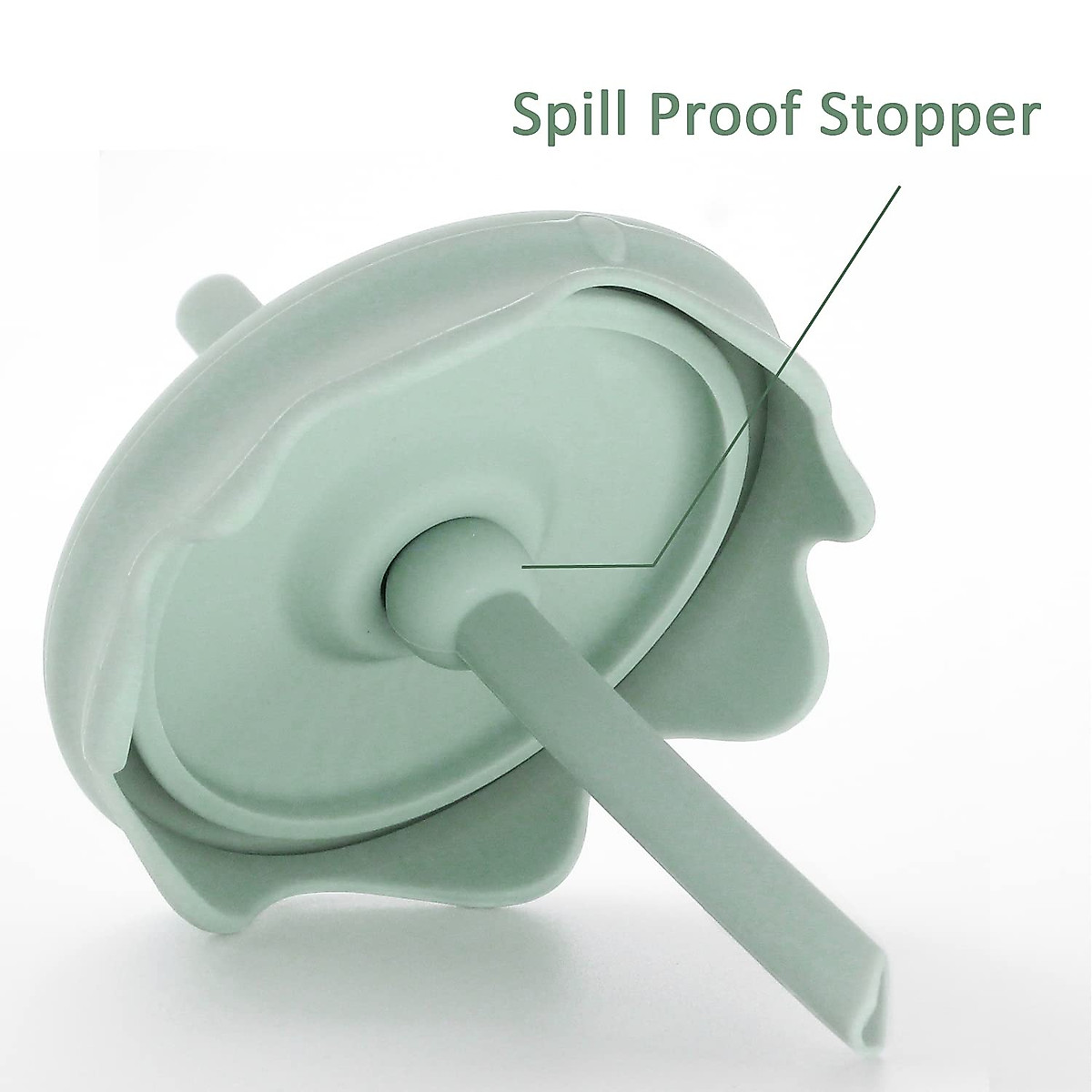 Ginbear 2-in-1 Silicone Baby Cups with Straw & Snack Cup Lid, 8.5 OZ Spill Proof Sippy Cups, Toddler Training Cup for ages 12 M+ (Hazy Green)