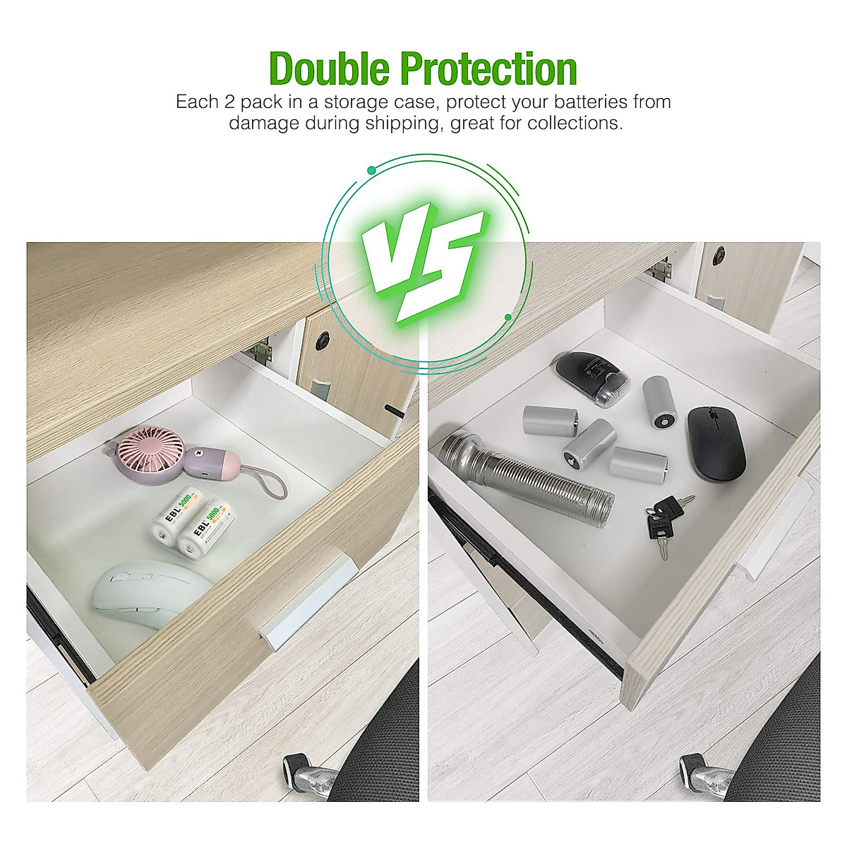 EBL Rechargeable C Batteries 5000mAh Ni-MH C Size Battery, Pack of 8