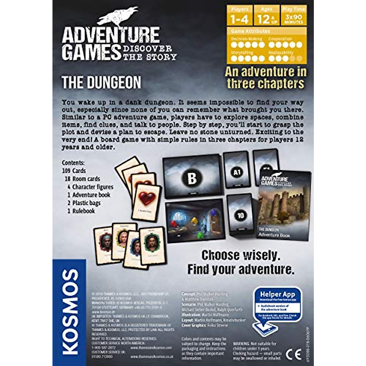 Adventure Games: The Dungeon - A Kosmos Game from Thames & Kosmos | Collaborative, Replayable Storytelling Gaming Experience for 2 To 4 Players Ages 12+
