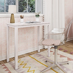 Max & Lily Modern Farmhouse Wood Desk, White Wash