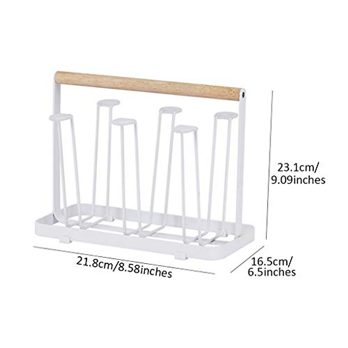 WIONC Restaurant Anti Scratch Wine Glass Holder Holds 6 Glasses Wrought Iron Drying Rack Hotel Bar Desktop Organizer Kitchen Utensil