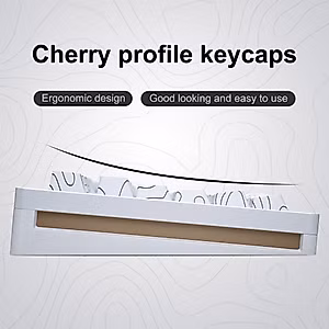 dagaladoo White Topographic keycaps Double Shot PBT keycaps Shine Through Keyboard Keys Side Printed Key caps Cherry Profile Custom keycap Set for100%, 75%, 65%, 60% US Layout Mechanical Keyboard