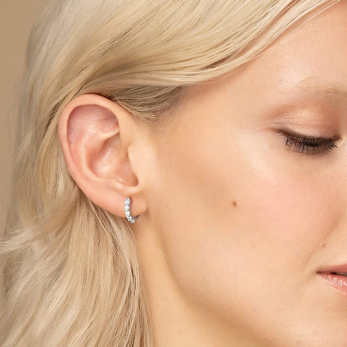 Mini Tiny Hoops Second Hole Everyday White Gold Ear Piercing 925 Sterling Silver Endless Cuff Huggie Hoop Earrings Jewelry Gifts Comfy Sleep Earring