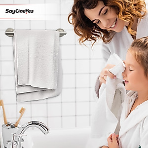 SAYONEYES Brushed Nickel Towel Bar 12 Inch – Heavy Duty Stainless Steel SUS304 Towel Holder Rack for Bathroom, Kitchen, Bedroom Wall Mounted - Single Layer Shower Towel Hanger Rod