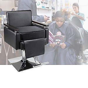 YOSHIKO Salon Booster Seat Cushion for Kids Child Hair Cutting Children Leather Cushion Pads, Boat Booster seat Cushion for Driver, Cushion for Styling Chair, Barber Beauty Salon Spa Equipment Black