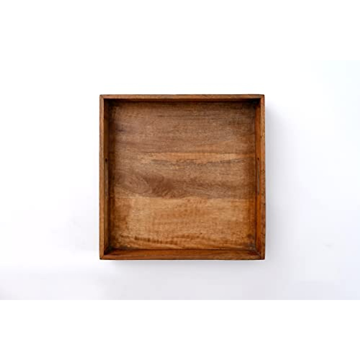 FIGTREE - Set of 2 | 12”-14” Wooden Serving Trays for Platter Drinks, Appetizers, Fruits, & Decor, Coffee Table Tray for Dining (Square)