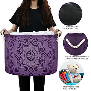 xigua Cotton Rope Basket Purple Kaleidoscope Baby Laundry Basket Blanket Kids Toy Storage Basket Glove Box