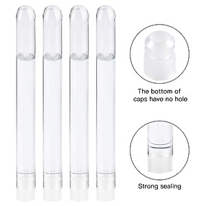 Temedon 50pcs Test Tubes, 16x150mm(25ml) Plastic Test Tubes with Caps for Lash Wands, Candy Storage, Scientific Experiments, Plant Propagation