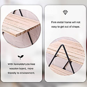 Hoofaway Wall Mounted Storage Shelf 3 Tier Rustic Wood Floating Shelves Decorative Shelf for Bedroom Living Room Bathroom Kitchen Office and More (Rhombus)